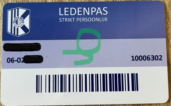 Nieuwe ledenpas verplicht voor toegang - K.v.v. Quick Boys