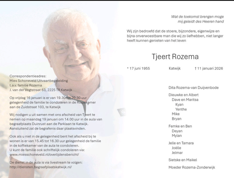 In Memoriam: Tjeert Rozema - K.v.v. Quick Boys